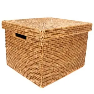 ARTIFACTS TRADING COMPANY™ Artifacts Rattan Storage Box With Lidletter File - Honey Brown