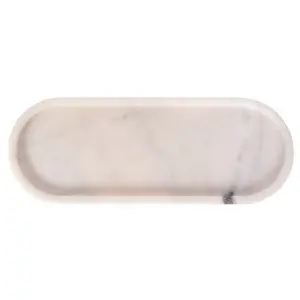 ARTIFACTS TRADING COMPANY™ Artifacts Trading Company Decorative Runway Marble Tray - White Matte