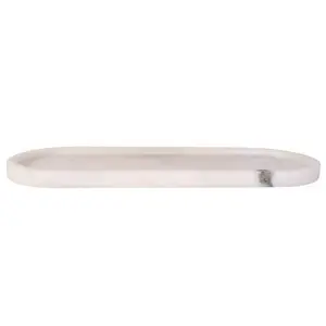 ARTIFACTS TRADING COMPANY™ Artifacts Trading Company Decorative Runway Marble Tray - White Matte