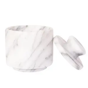 ARTIFACTS TRADING COMPANY™ Artifacts Trading Company Marble Salt Cellar With Lid - White Matte