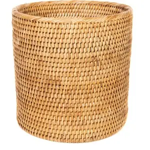 ARTIFACTS TRADING COMPANY™ Artifacts Rattan Petit Round Waste Basket - Honey Brown