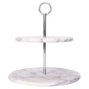 ARTIFACTS TRADING COMPANY™ Artifacts Trading Company 2-tier Round Dessert Plate - White Matte