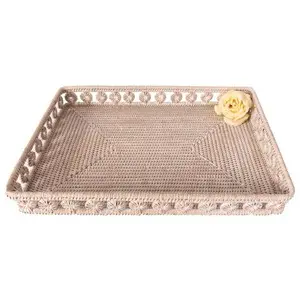 ARTIFACTS TRADING COMPANY™ Artifacts Rattan Inna Design Rectangular Tray - White Wash