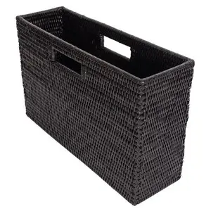 ARTIFACTS TRADING COMPANY™ Artifacts Rattan Rectangular Magazine Holder - Tudor Black
