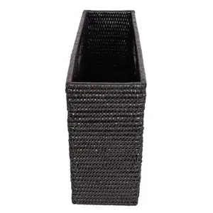 ARTIFACTS TRADING COMPANY™ Artifacts Rattan Rectangular Magazine Holder - Tudor Black