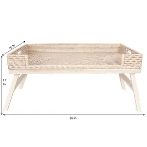 ARTIFACTS TRADING COMPANY™ Artifacts Rattan Breakfast Tray/table With Glass Insert