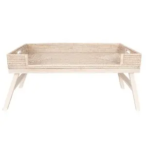 ARTIFACTS TRADING COMPANY™ Artifacts Rattan Breakfast Tray/table With Glass Insert