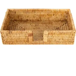 ARTIFACTS TRADING COMPANY™ Artifacts Rattan Guest Towelrectangular Napkin Holder With Cutout - Honey Brown