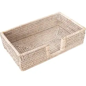 ARTIFACTS TRADING COMPANY™ Artifacts Rattan Guest Towelrectangular Napkin Holder With Cutout - White Wash