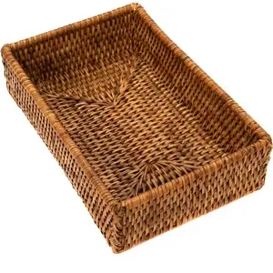 ARTIFACTS TRADING COMPANY™ Artifacts Rattan Guest Towelrectangular Napkin Holder - Honey Brown