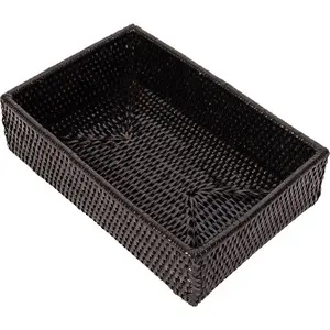 ARTIFACTS TRADING COMPANY™ Artifacts Rattan Guest Towelrectangular Napkin Holder - Tudor Black