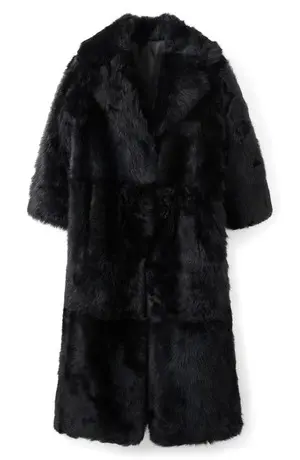 Mango Genuine Shearling And Leather Reversible Coat