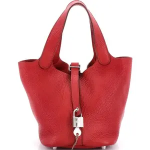 Hermès Picotin Lock Bag Clemence Pm - Red