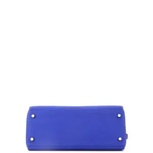 Hermès Kelly Handbag Togo With Palladium Hardware 28 - Blue