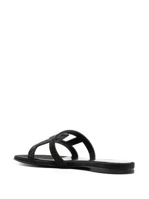 Versace Greca Maze Crystal Flat Sandals