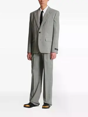 Balmain Prince Of Wales Wool Trousers - Grey