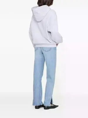 ANINE BING Hooded Sweatshirt With Logo - Grey