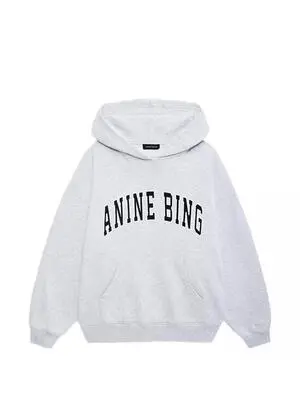 ANINE BING Hooded Sweatshirt With Logo - Grey