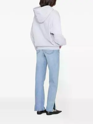 ANINE BING Hooded Sweatshirt With Logo - Grey