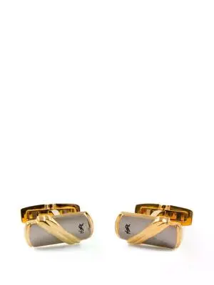 Saint Laurent 1990s Rectangular-shape Cuff-links - Gold