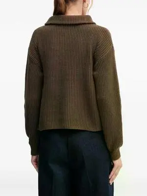 OUI Half-zip Ribbed Knit Sweater