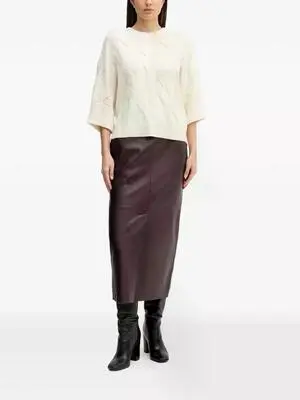 BENETTON Cable-knit Crew-neck Sweater - White