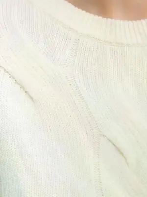 BENETTON Cable-knit Crew-neck Sweater - White