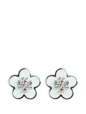Tory Burch Flower Logo Stud Earrings - Blue