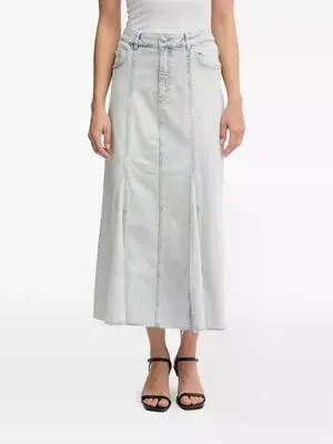 OUI Panelled Midi Skirt With Frayed Hem