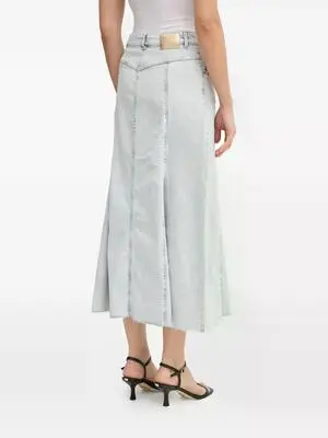 OUI Panelled Midi Skirt With Frayed Hem
