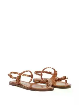ODISSI Jackie Bow-detail Leather Sandals - Brown