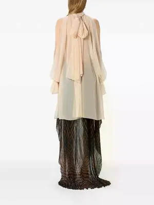 Blumarine Asymmetric Chiffon Blouse