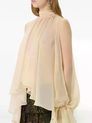 Blumarine Asymmetric Chiffon Blouse