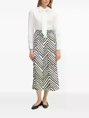 MARC AUREL Chevron Midi Skirt