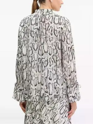 MARC AUREL Ruffled Snake-print Shirt