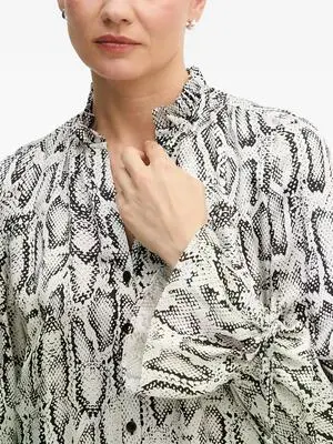MARC AUREL Ruffled Snake-print Shirt