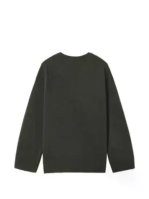 GANNI Cherry-print Knitted Sweater - Green