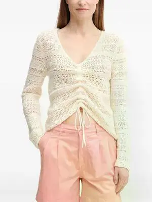 OUI V-neck Crochet Cardigan