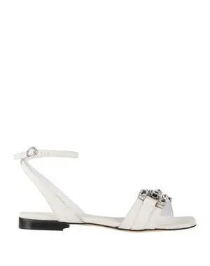 BERVICATO Leather Sandals With Appliqués - White
