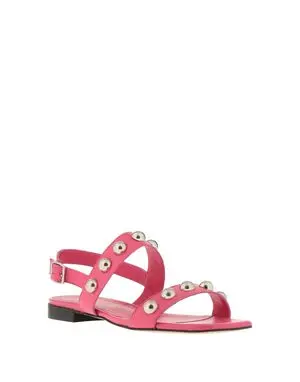BERVICATO Leather Studded Slingback Sandals