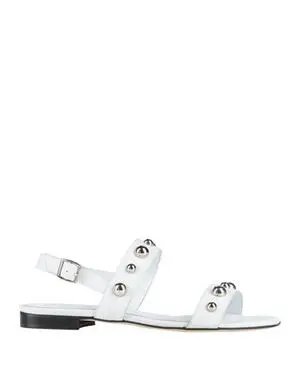 BERVICATO Leather Ankle Strap Sandals White