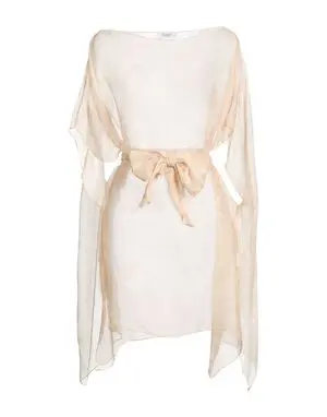 HOPPER Silk Tie-dyed Kaftan Top - Beige