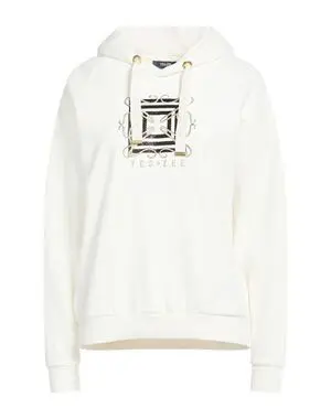 YES ZEE BY ESSENZA Fleece Hoodie With Glittered Logo - White