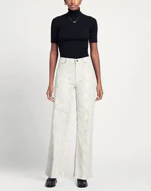 DOUUOD Flared Snakeskin-print Pants