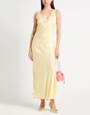 TWINSET Maxi Slip Dress With Lace Trims