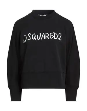 Dsquared2 Cotton Sweatshirt With Logo Print - Black