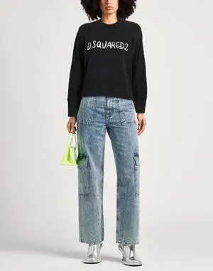 Dsquared2 Cotton Sweatshirt With Logo Print - Black