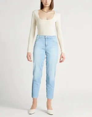 Liu Jo Tapered Jeans With Leather Trims