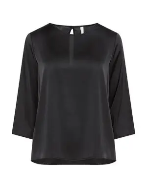 Imperial Satin Top With Cutout Detail - Black