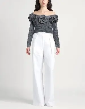 BABYLON Knitted Metallic Off-the-shoulder Top